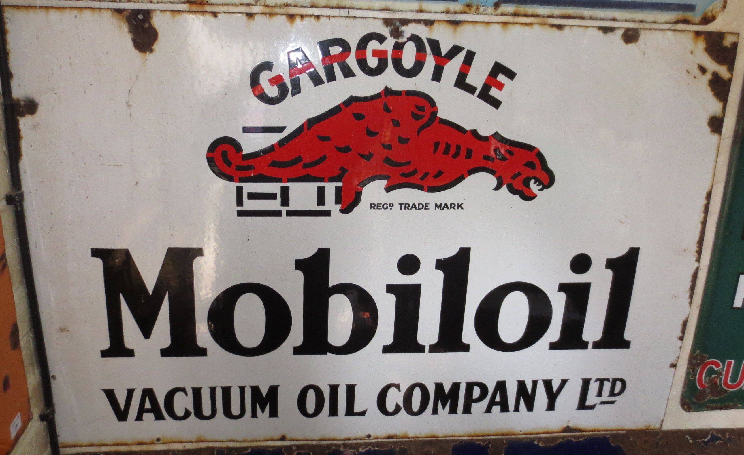 Bonhams Cars : A Gargoyle 'Mobiloil' enamel sign,