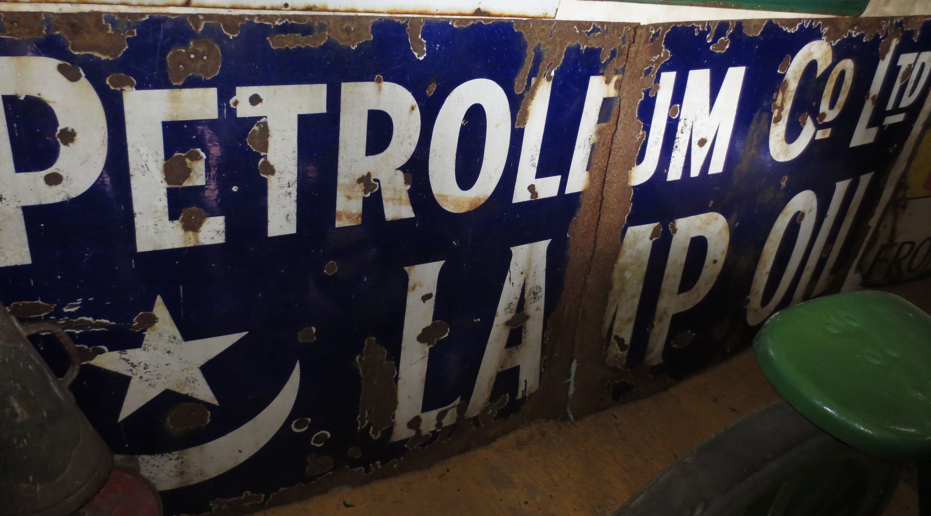 Bonhams Cars : A large Petroleum Lamp Oil Co. Ltd enamel sign,