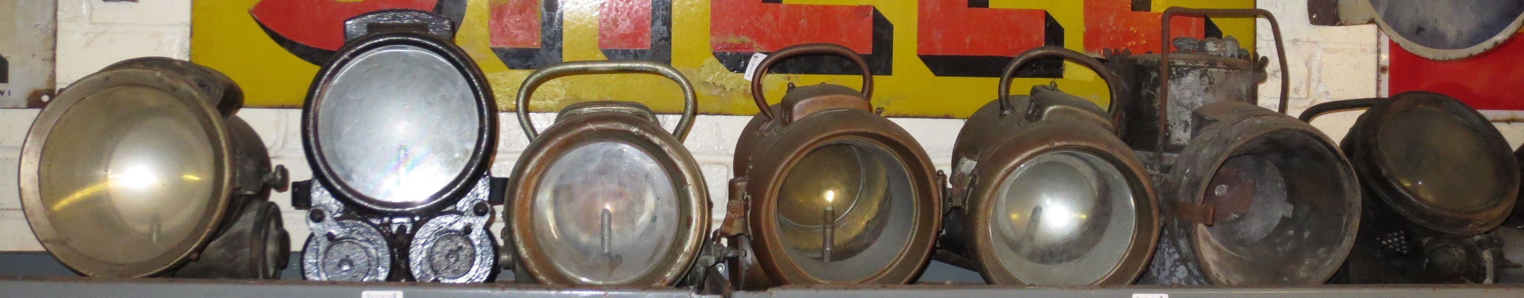 Bonhams Cars : Seven self-generating acetylene headlamps,