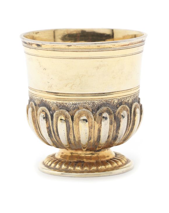 Bonhams : A late 17th century Latvian silver-gilt vodka cup makers mark ...