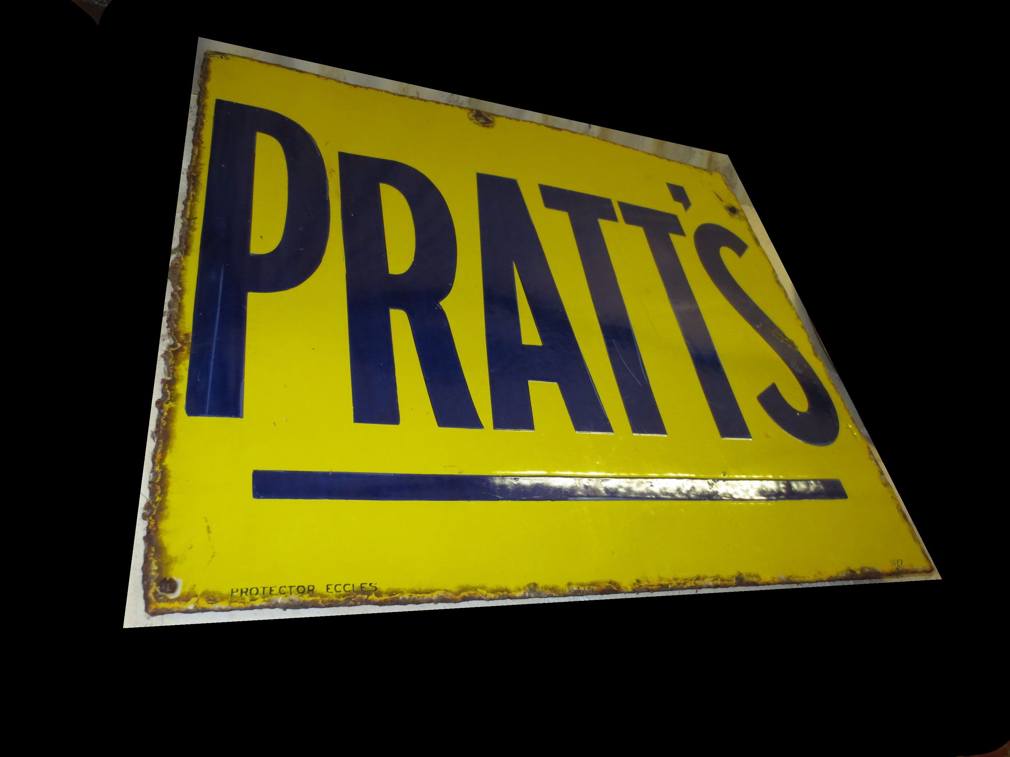 Bonhams Cars : A Pratt's enamel sign, 1922,