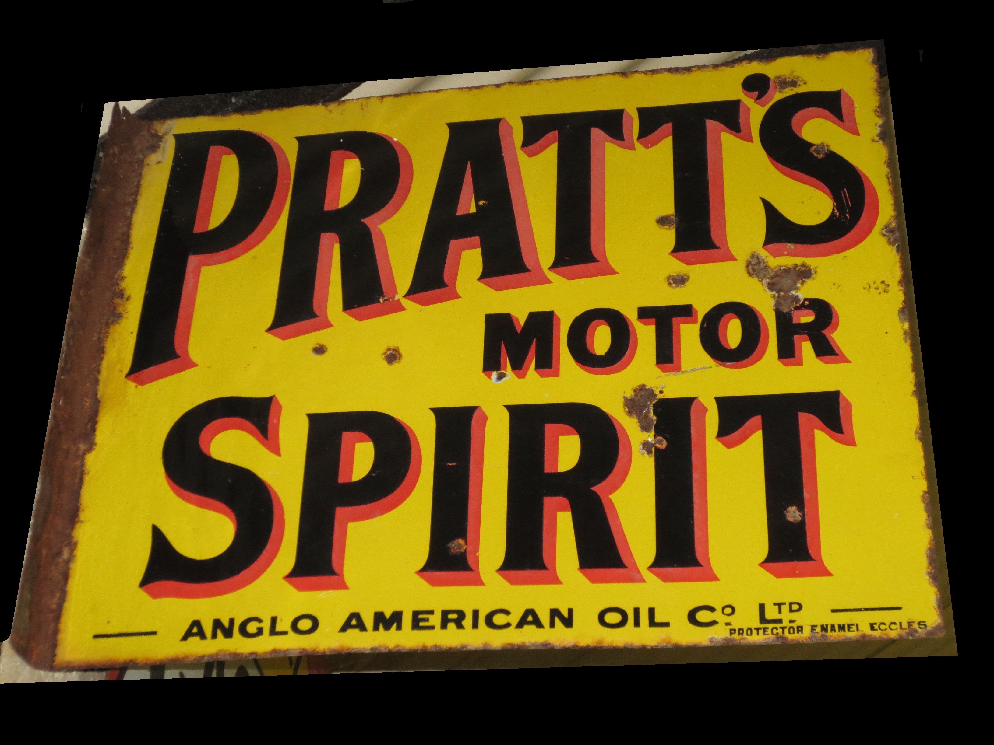 Bonhams Cars : A Pratt's Motor Spirit enamel sign,