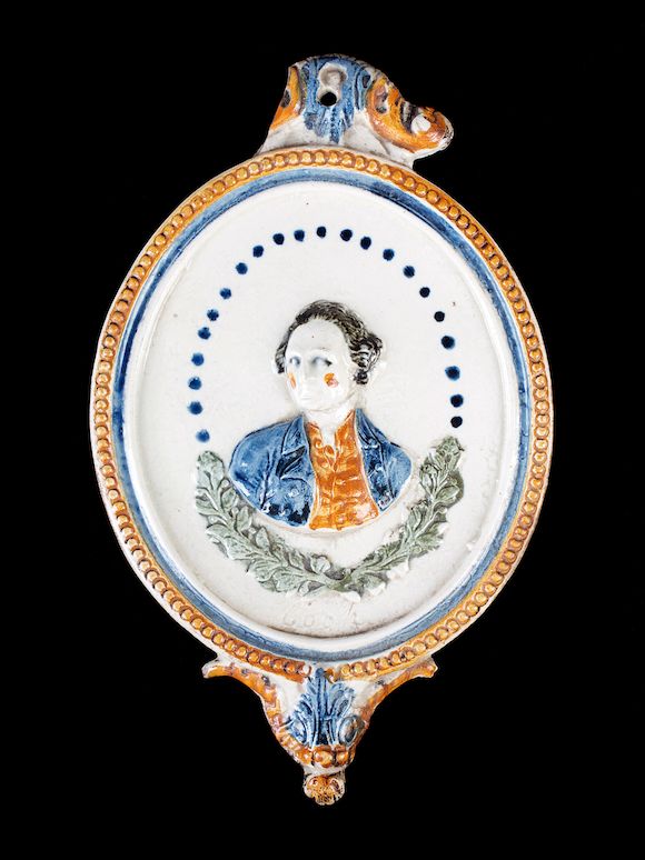 Bonhams : A rare Prattware plaque, circa 1785
