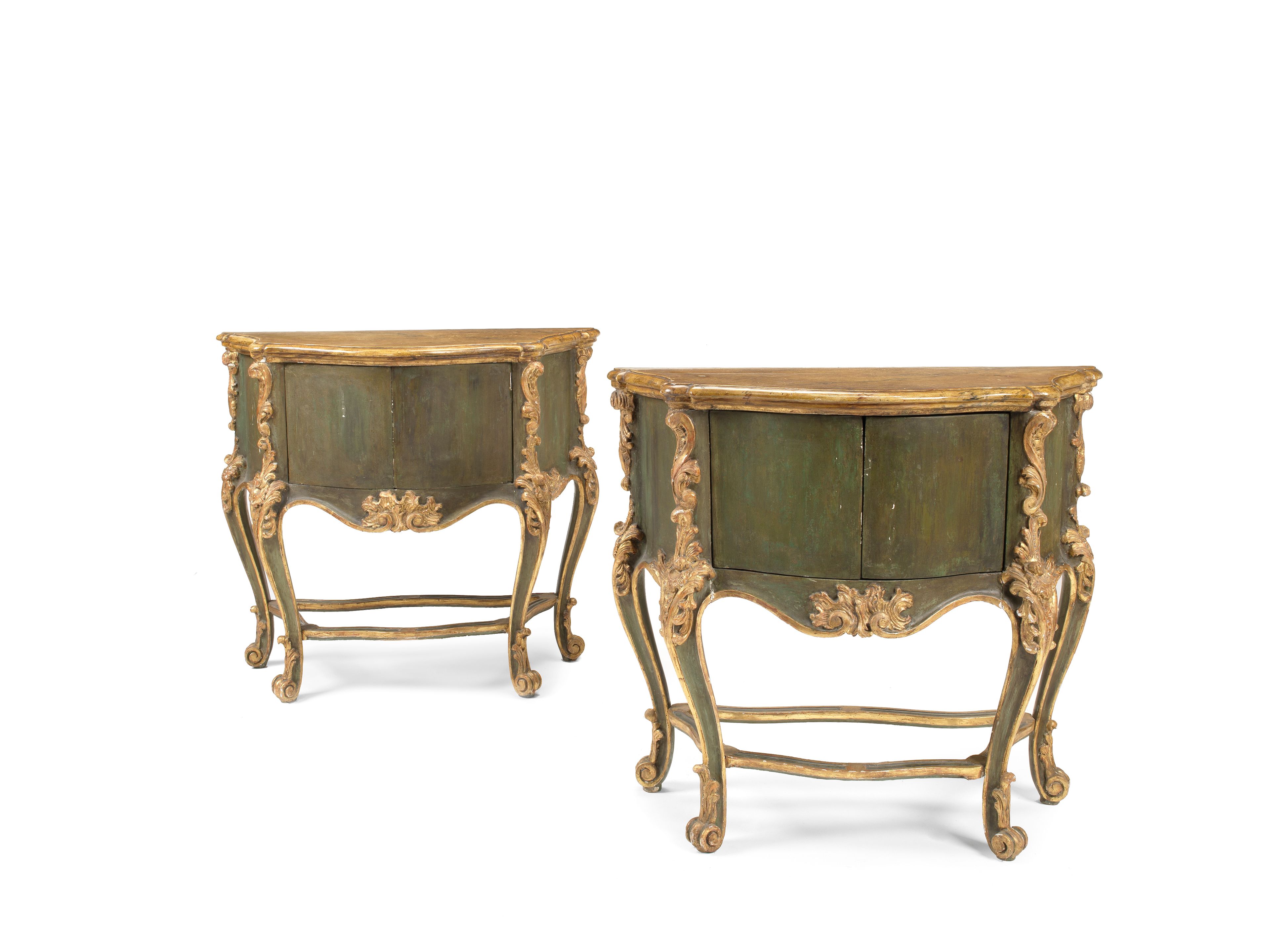 Bonhams : A pair of Italian 19th century Rococo revival painted and ...