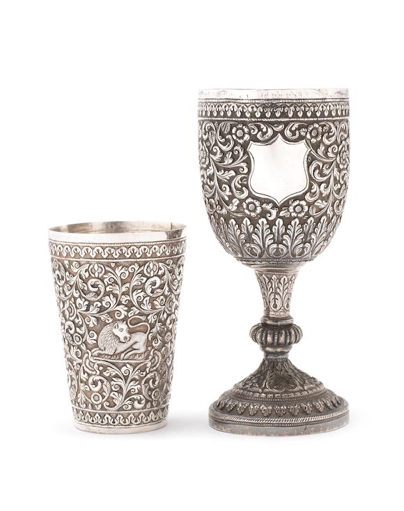 Bonhams : A late 19th / early 20th century Indian silver beaker ...