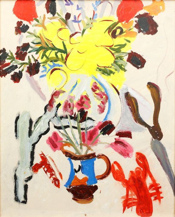 Bonhams : Elizabeth Cope (Irish, born 1952) Still life with lobster and ...