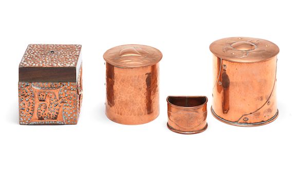 Bonhams : British Three Copper Boxes and a Copper Napkin Ring, early ...
