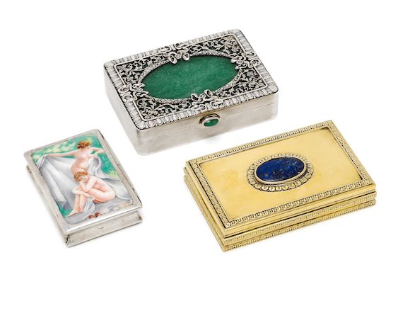 Bonhams : An Edwardian lapis lazuli mounted and silver-gilt box by by ...