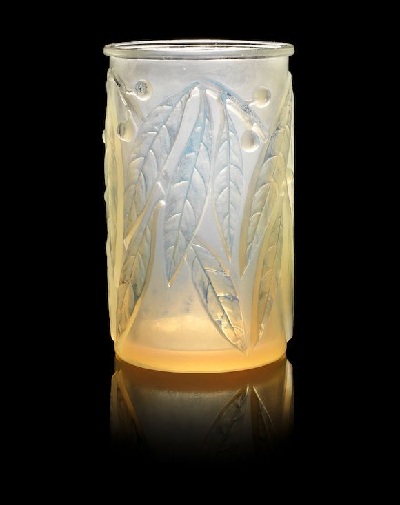 Bonhams : René Lalique (French, 1860-1945) 'Laurier' a Vase, design 1922