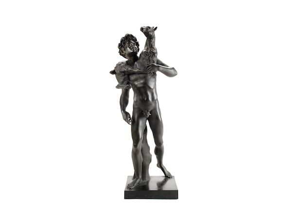 Bonhams : A mid 19th century Italian patinated bronze figure of Bacchus ...