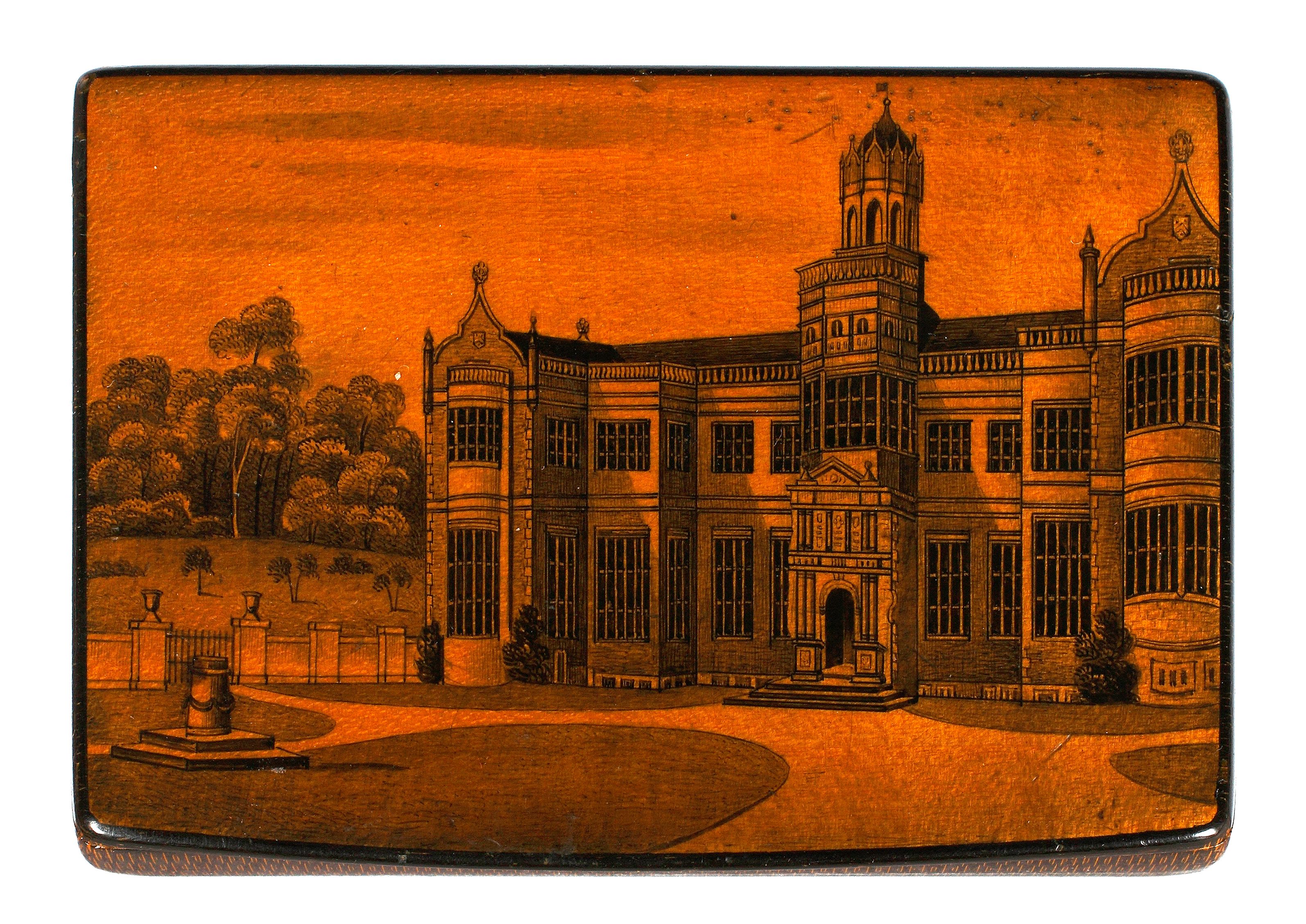 Bonhams : An early 19th century pen-work sycamore Mauchline-ware snuff ...