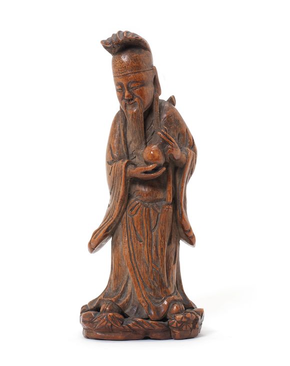 Bonhams : A bamboo figure of Lu Dongbin 18th/19th century