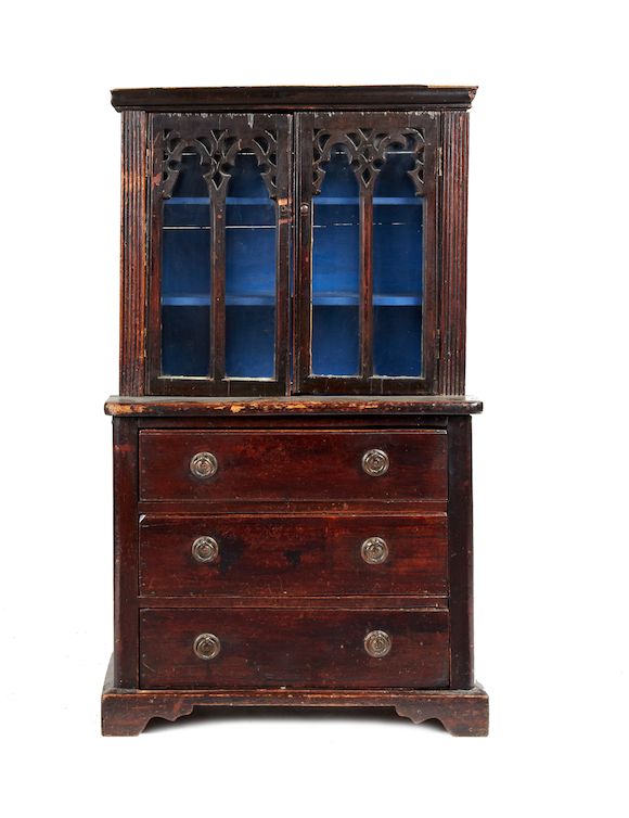 Bonhams : An early 19th century miniature or child's pine and mahogany ...