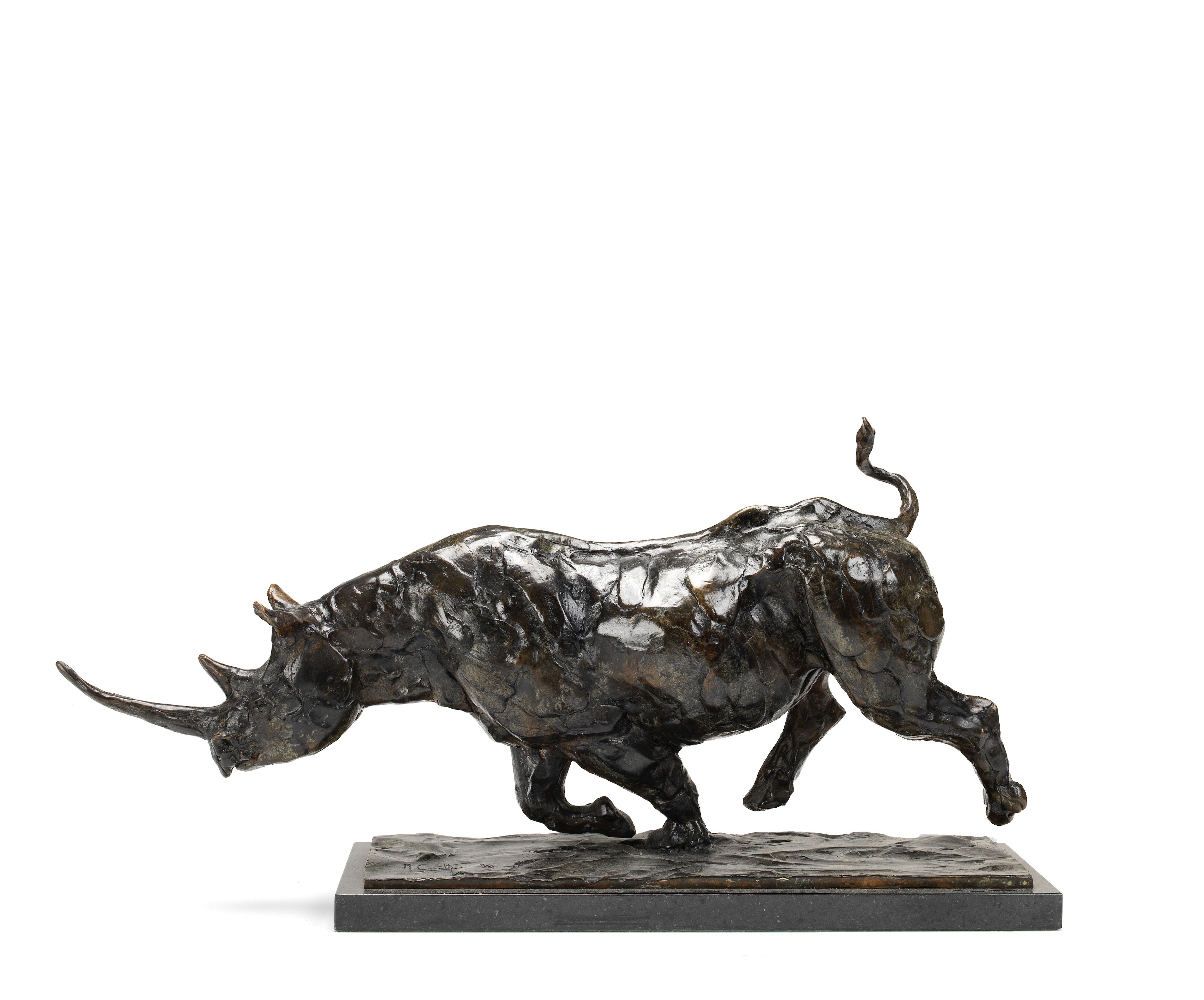 Bonhams : Mark Rudolf Coreth (British, born 1958) Charging rhino the ...
