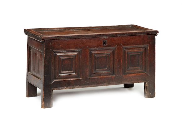 Bonhams : A rare Elizabeth I oak coffer, circa 1580