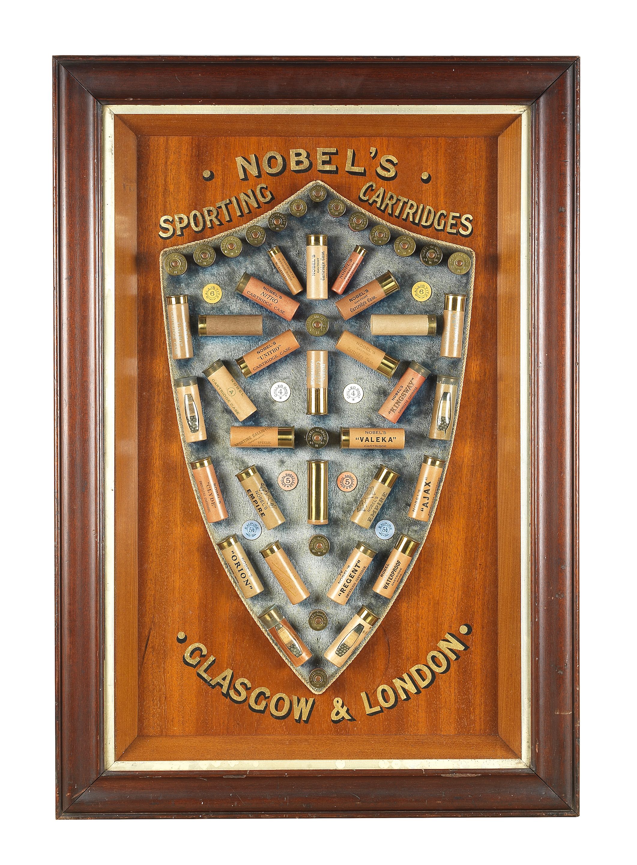 Bonhams : A fine 'Nobel's Sporting Cartridges' cartridge-display board