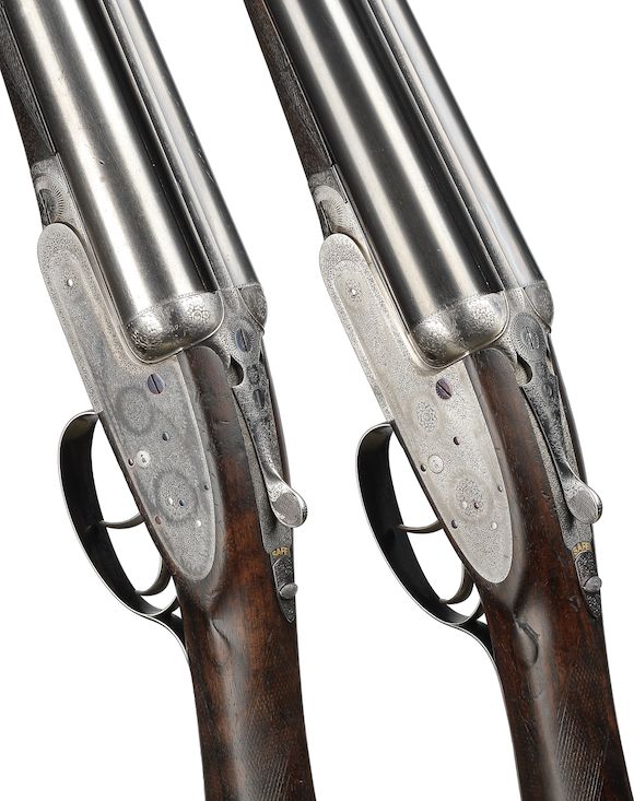 Bonhams : A pair of 12-bore self-opening sidelock ejector guns by J. Purdey, no. 16235/6 In ...