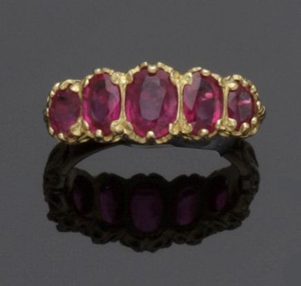 Bonhams : A ruby five stone ring