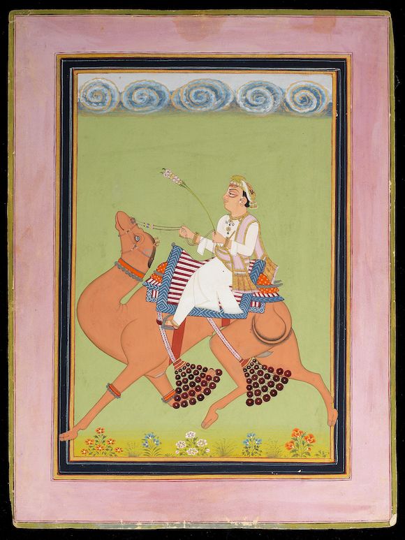Bonhams : Shivnath Singh of the Sanderao thikana riding a camel in a ...