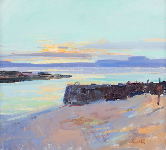Bonhams : George Devlin RSW (British, born 1937) Hebridean Evening 46 x ...
