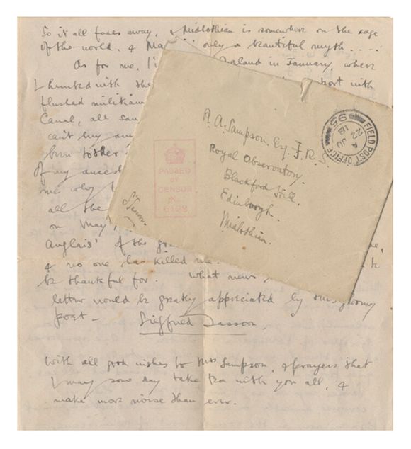Bonhams : SIEGFRIED SASSOON Autograph letter signed ("Siegfried Sassoon ...