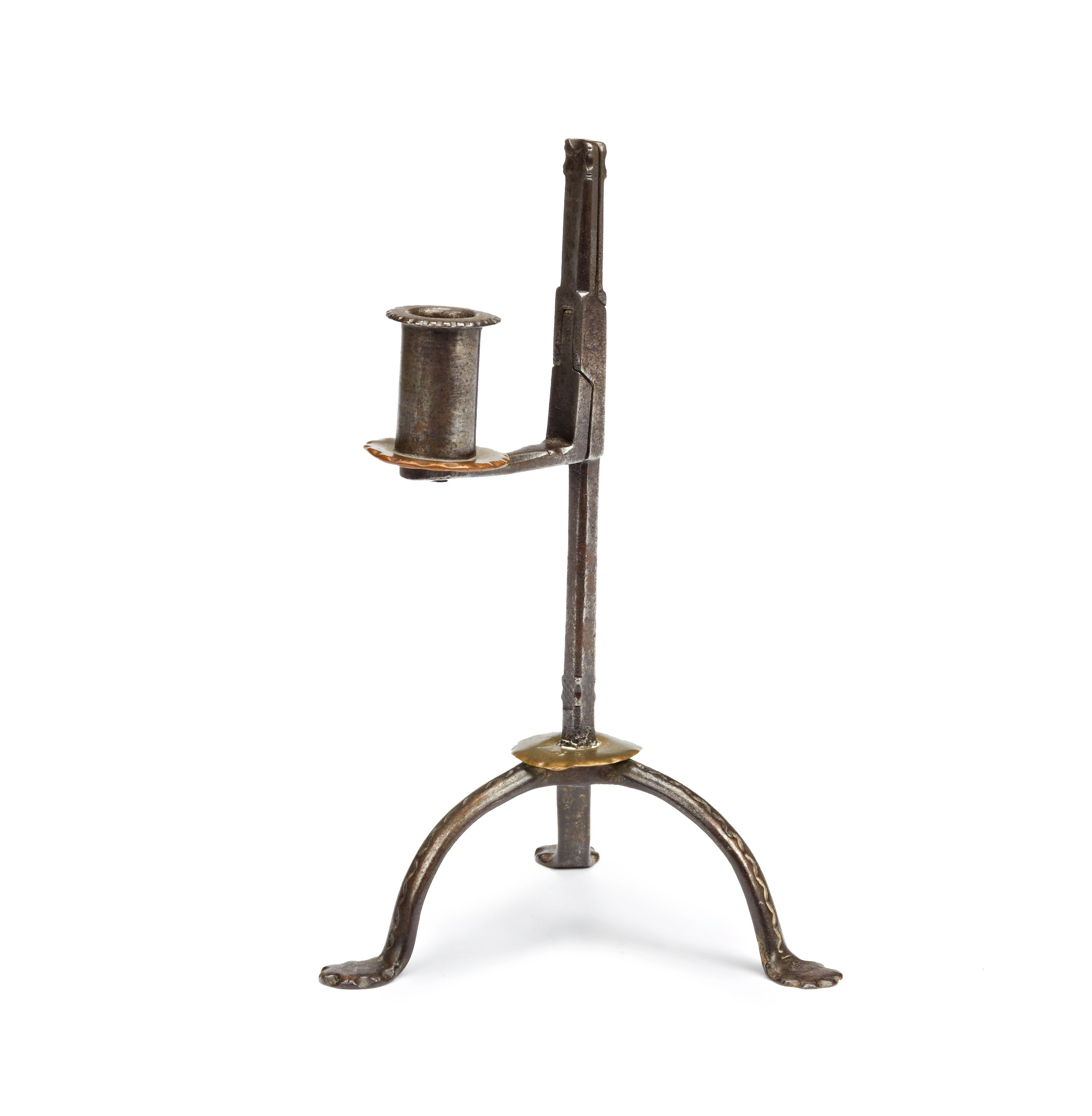 Bonhams : A rare early Victorian wrought iron, brass and copper tripod ...