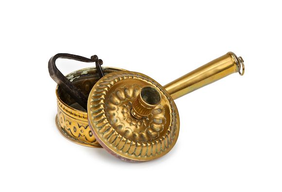 Bonhams : A late 18th century repoussé-decorated sheet brass canister ...