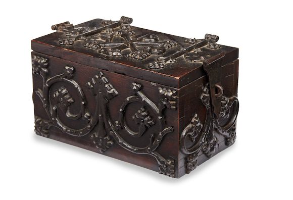 Bonhams : A late 17th/early 18th century joined oak and iron offertory ...
