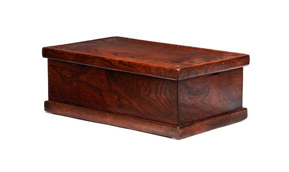 Bonhams : A 19th century boarded elm box