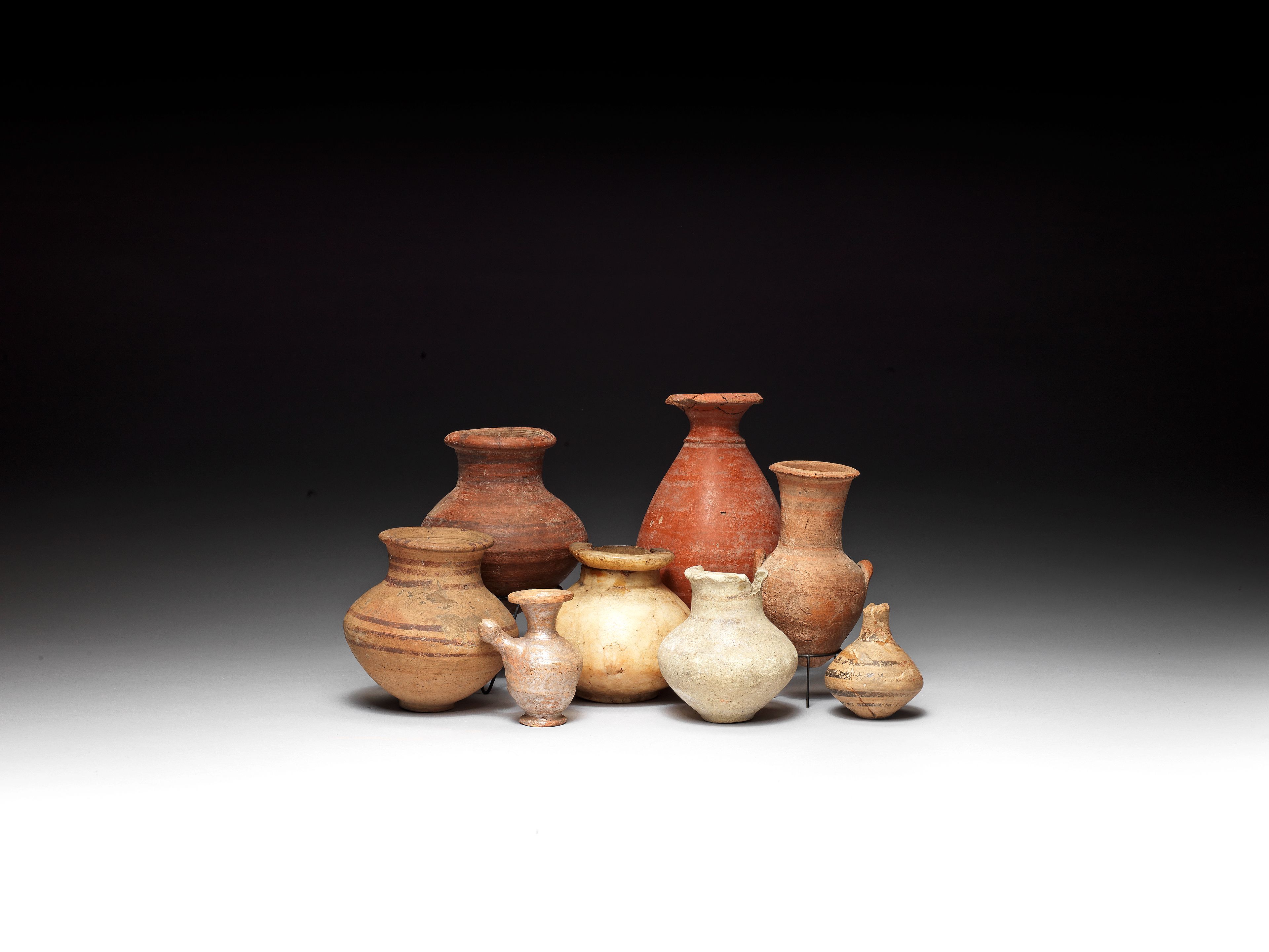 Bonhams : A group of seven Egyptian pottery vessels and a pottery ...