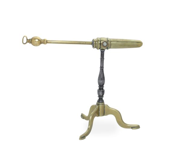 Bonhams : A 19th century brass and steel goffering iron, English