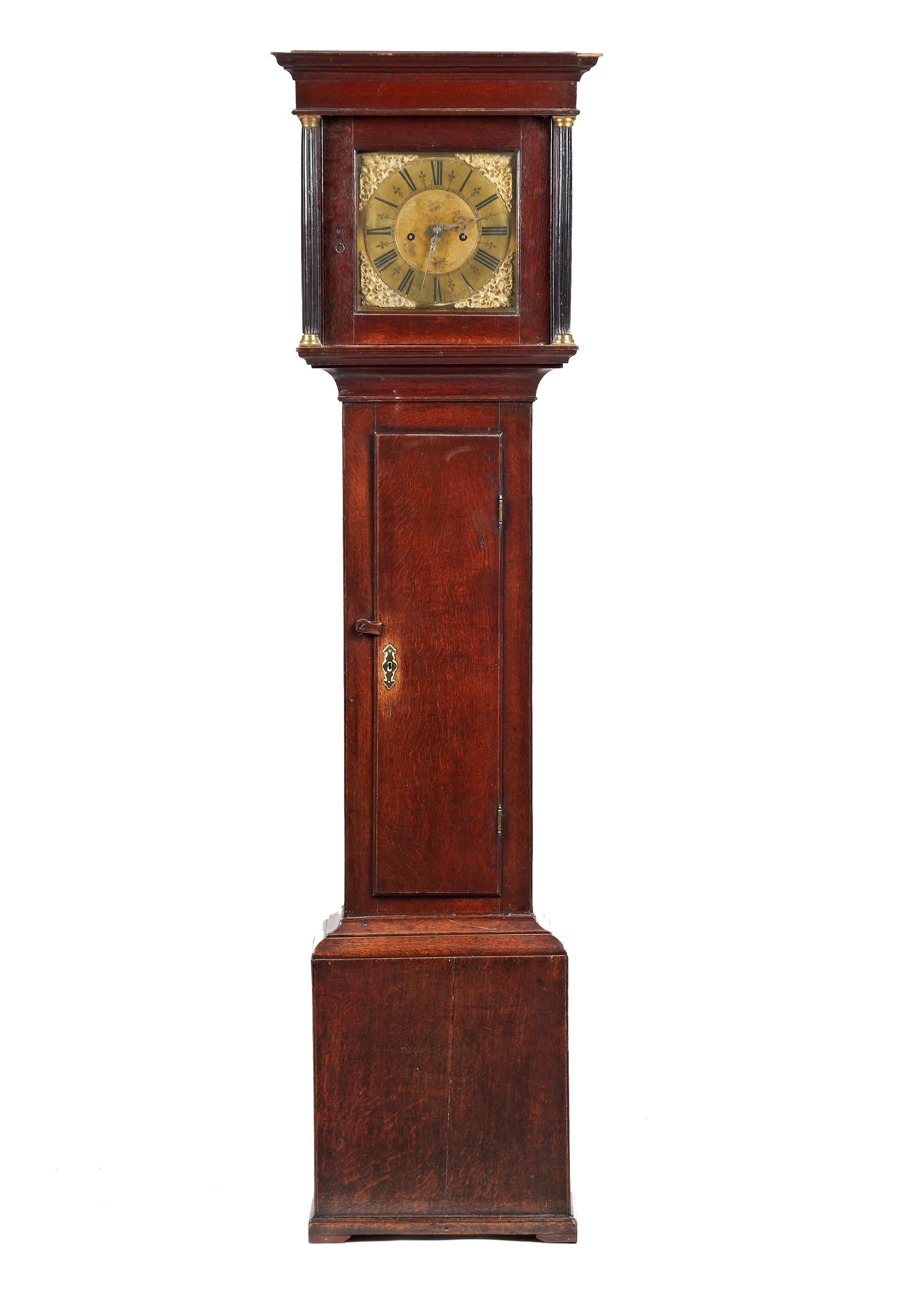 Bonhams : A mid-18th century oak-cased, brass-dial, eight-day longcase ...