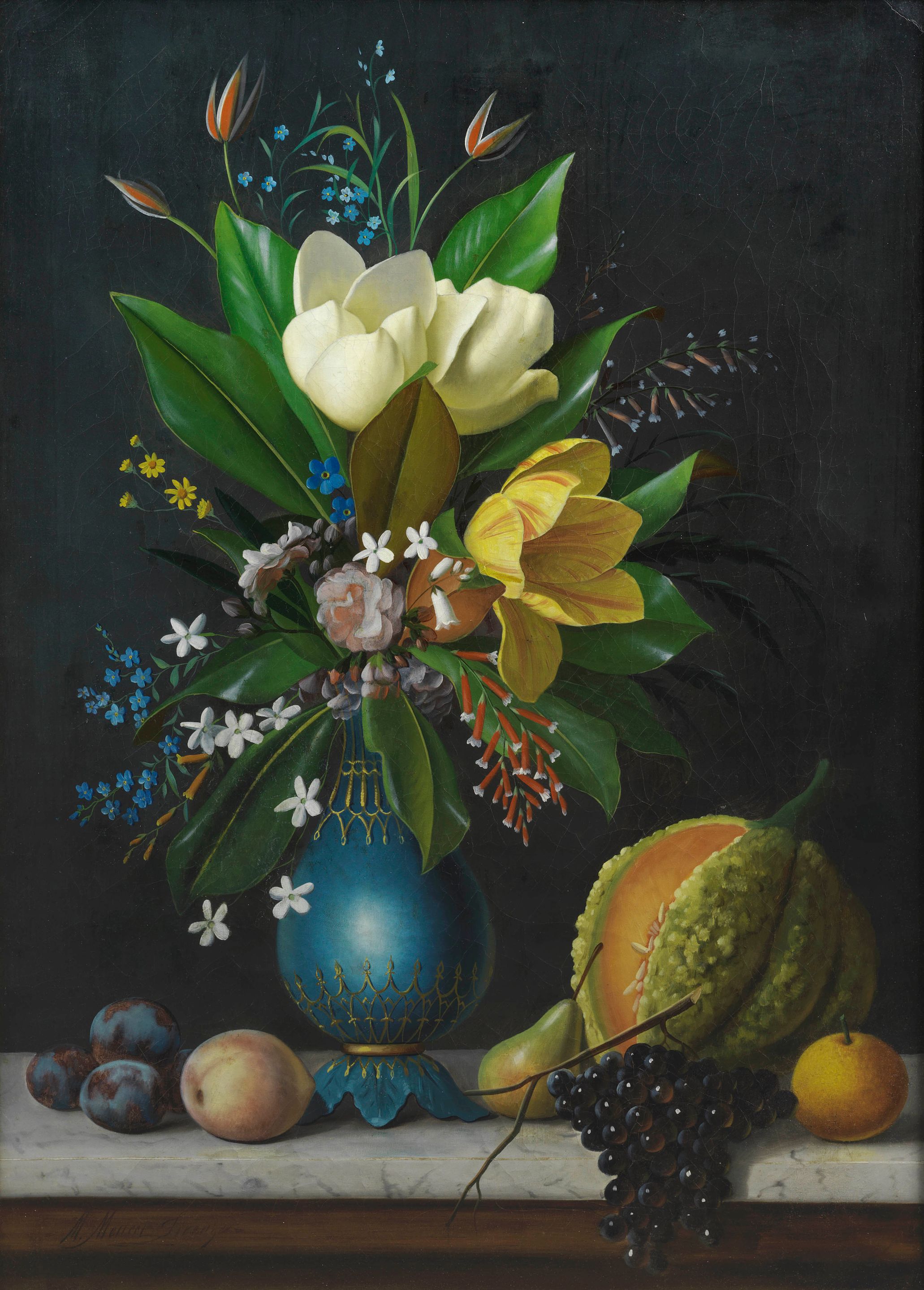 Bonhams : Michelangelo Meucci (Italian, 1840-1890) Still life with ...