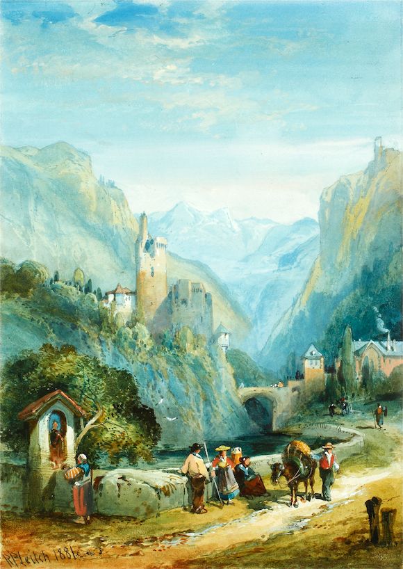 Bonhams : Richard Principal Leitch (British, 1827-1875) Mountainous ...