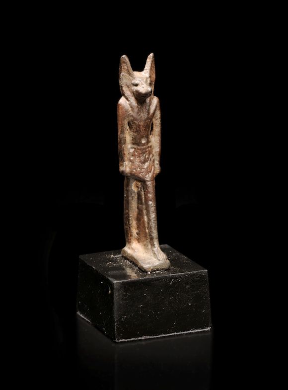 Bonhams : An Egyptian bronze amulet of Anubis