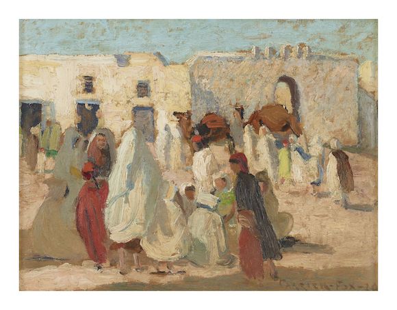 Bonhams : Ethel Carrick Fox (1872-1952) Moroccan Market Scene, 1920