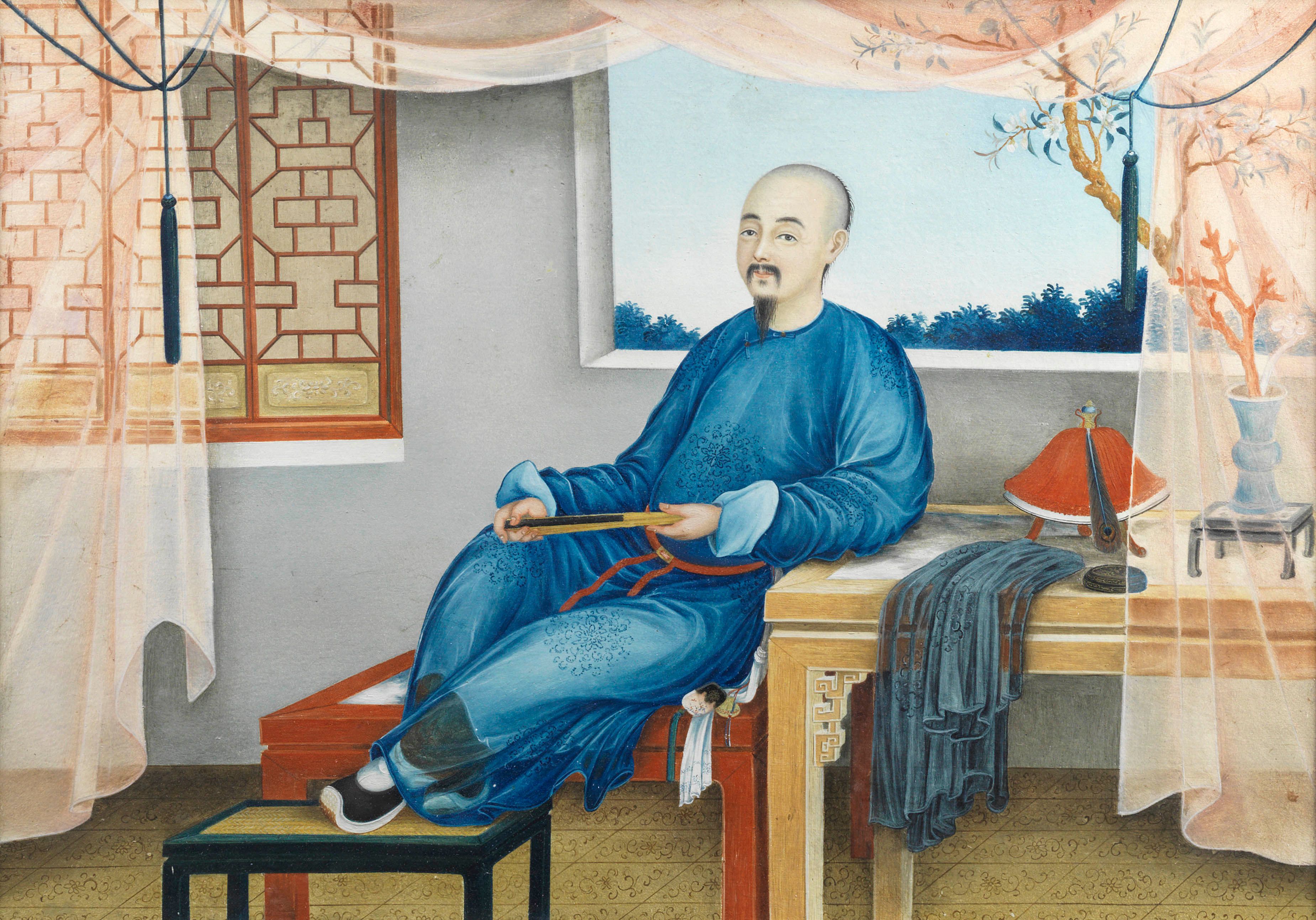 Bonhams : Two interior scenes, gouache on paper 19th century