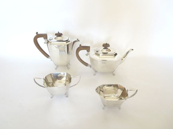 Bonhams : A four piece silver tea service by John Sanderson & Son Ltd ...