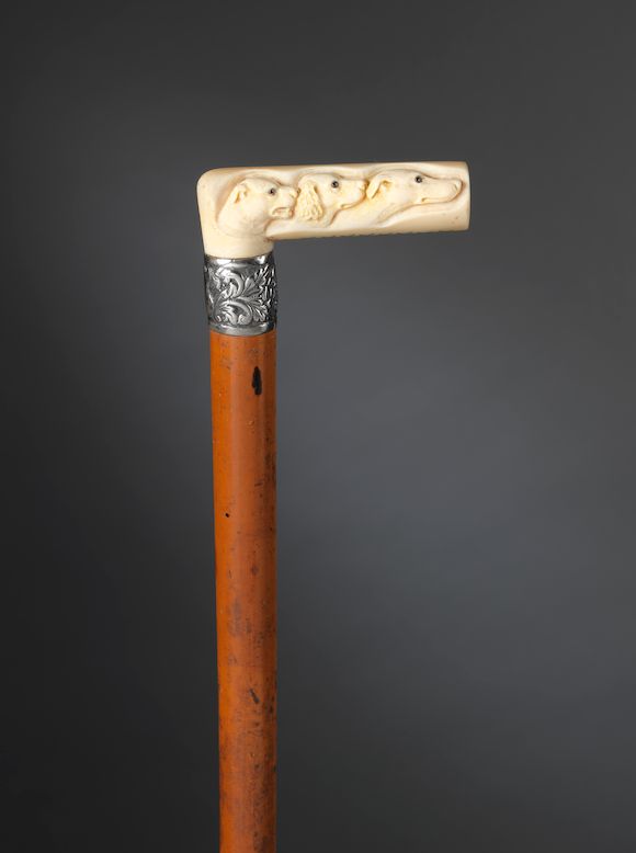 Bonhams : A late Victorian/Edwardian carved ivory and unmarked silver ...