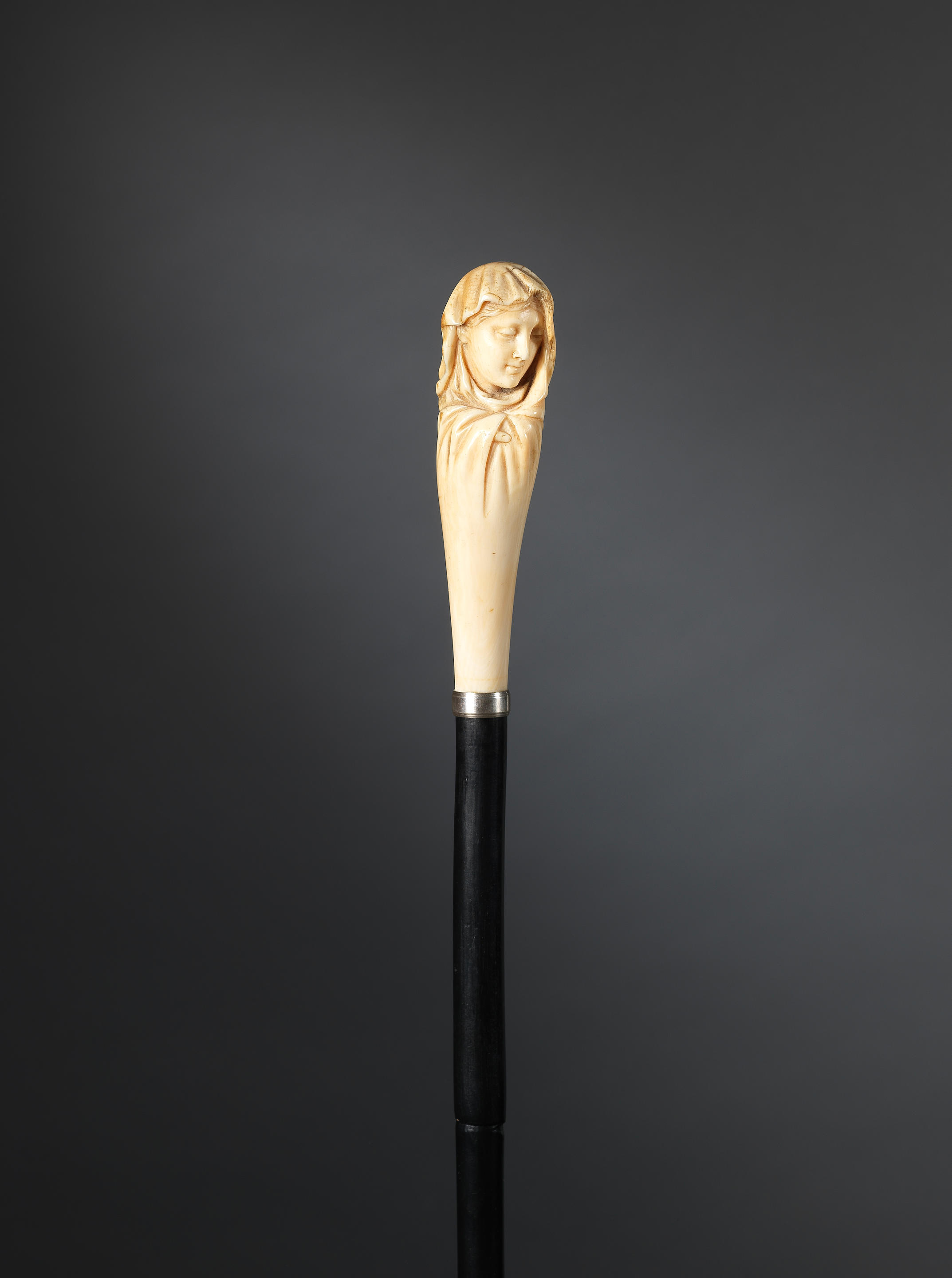 Bonhams A Late 19thearly 20th Century Carved Ivory Mounted Walking Cane Circa 1900