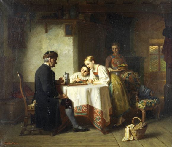 Bonhams : Johann Caspar Bosshardt (German, 1823-1887) A game of ...