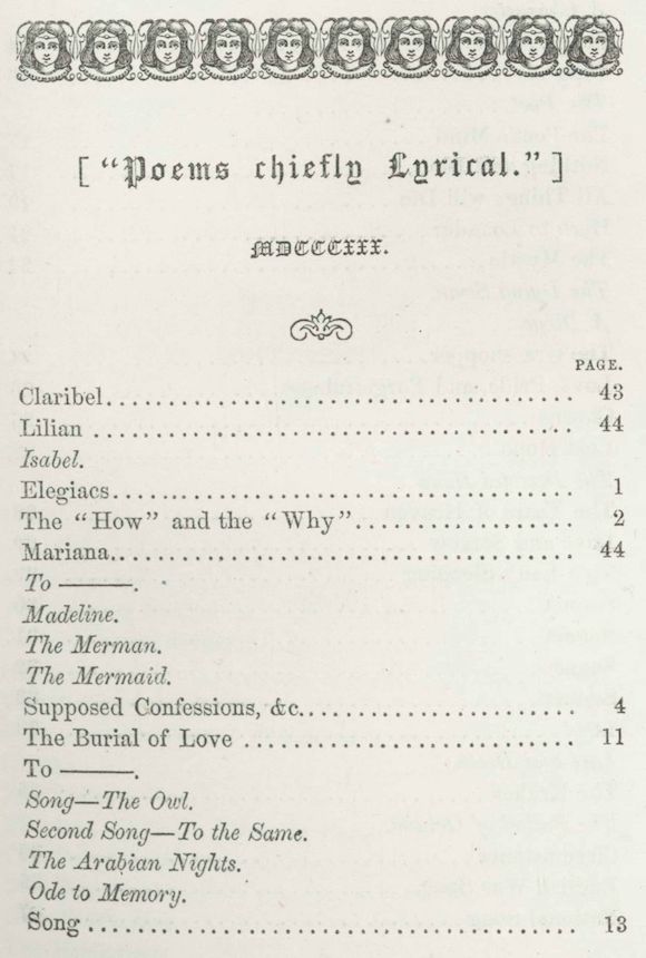 Bonhams : TENNYSON (ALFRED) Poems, MDCCCXXX-MDCCCXXXIII, 1862--BYRON ...
