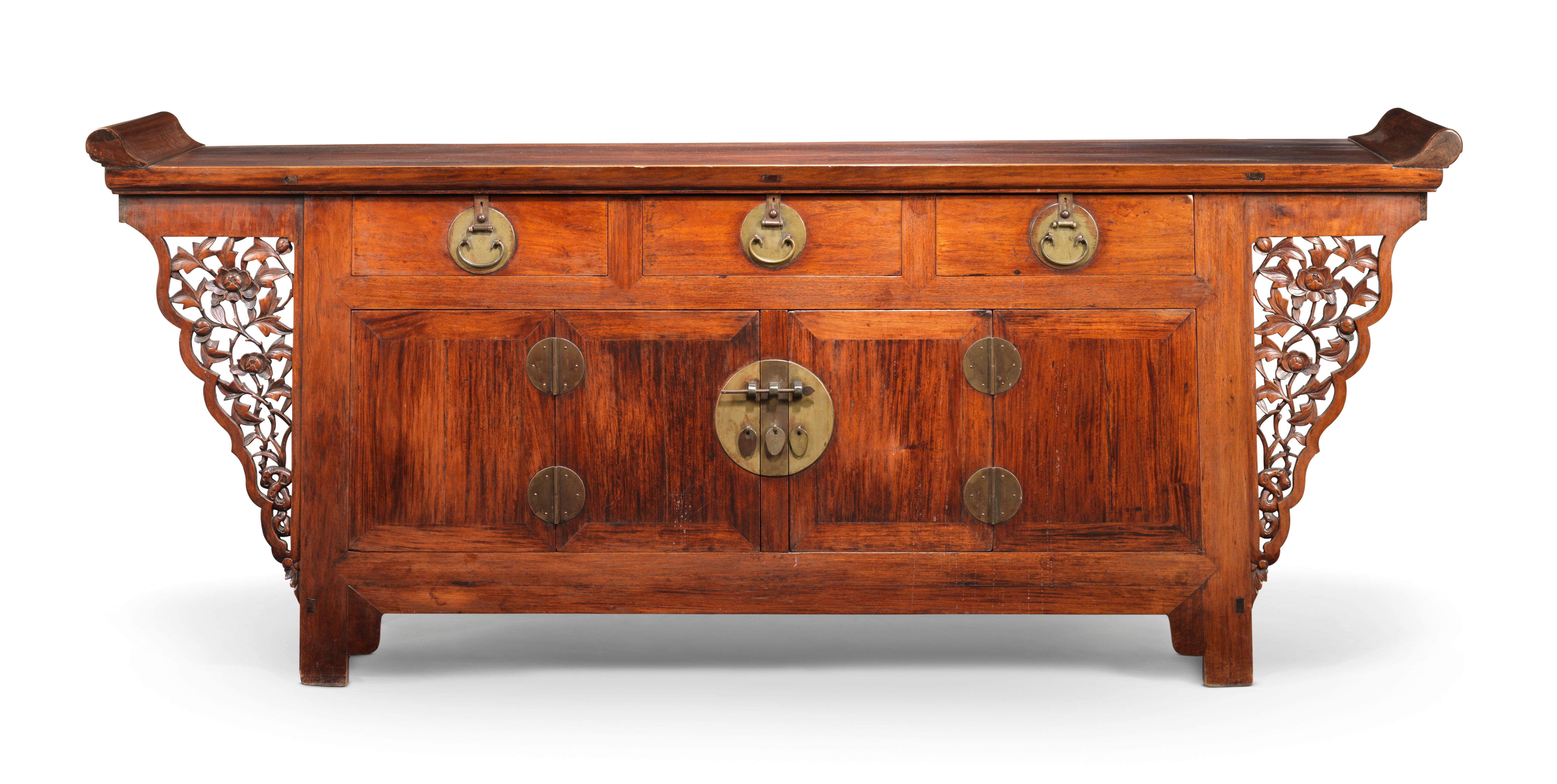 Bonhams : A large huanghuali and mixed wood altar coffer 19th century