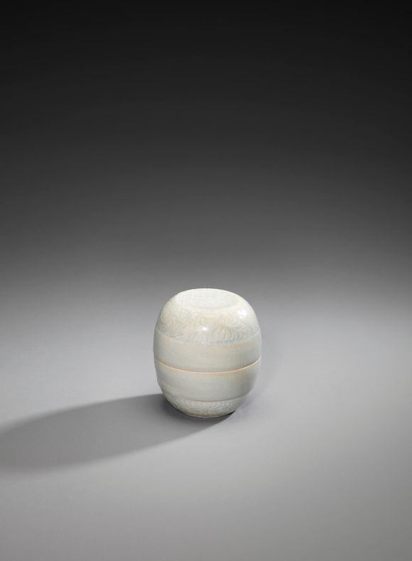 Bonhams : A Qingbai carved oviform box and cover Southern Song Dynasty