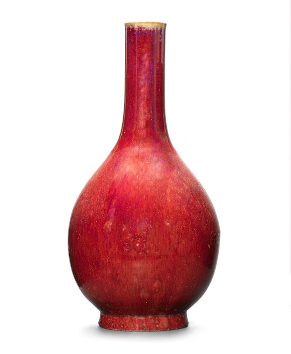 Bonhams : A large flambé-glazed pear-shaped bottle vase Early 19th century