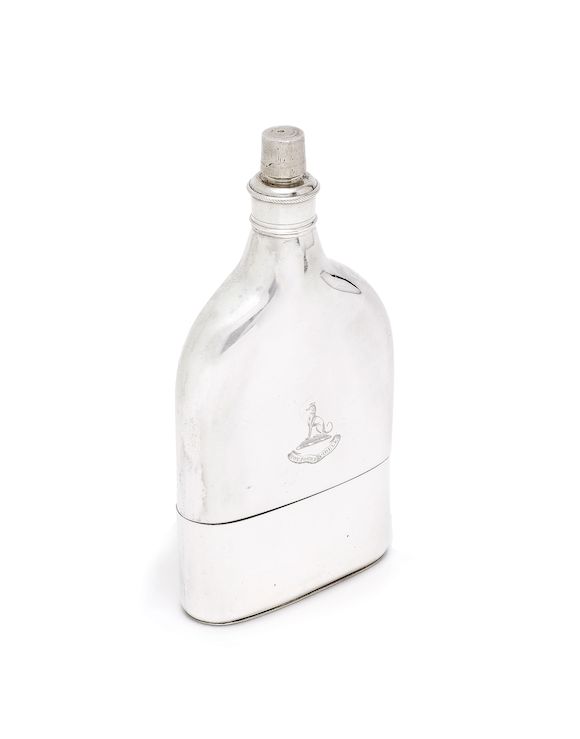 Bonhams : A George IV silver presentation hipflask by Charles Rawlings ...