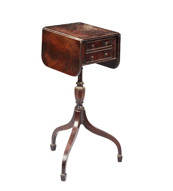 Bonhams : A mahogany drop flap work table
