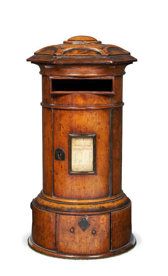 Bonhams : A 19th century country house oak post box