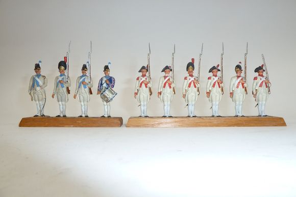 Bonhams : Metayer French Royal Army 1786, white uniforms at attention ...