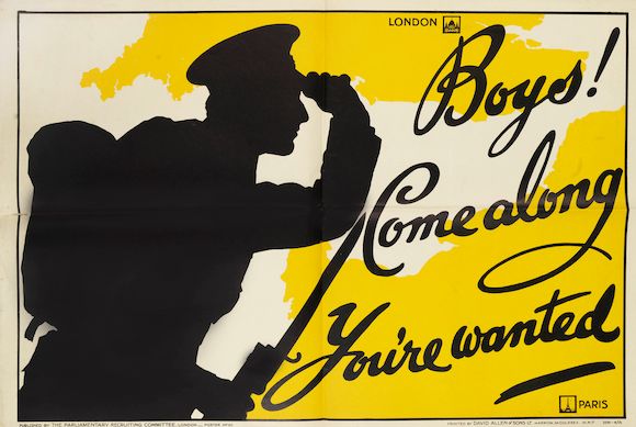 Bonhams : POSTERS - TYPOGRAPHIC 13 Posters Boys Come along you're ...